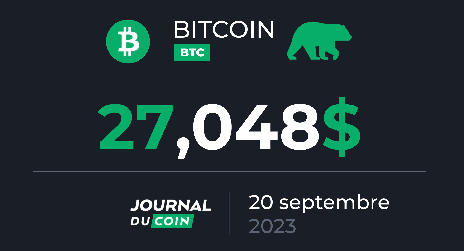 Bitcoin le 20 septembre - Le BTC est de nouveau en solde pour les ...